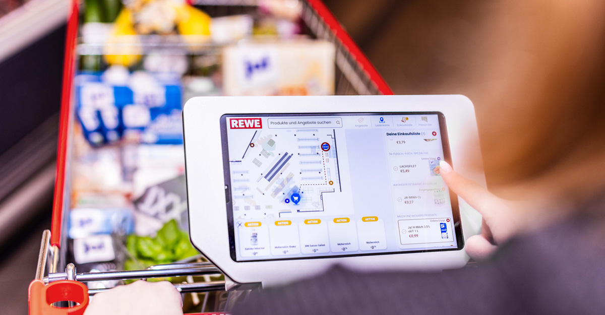 Rewe testet digitalen Einkaufswagen | stores+shops