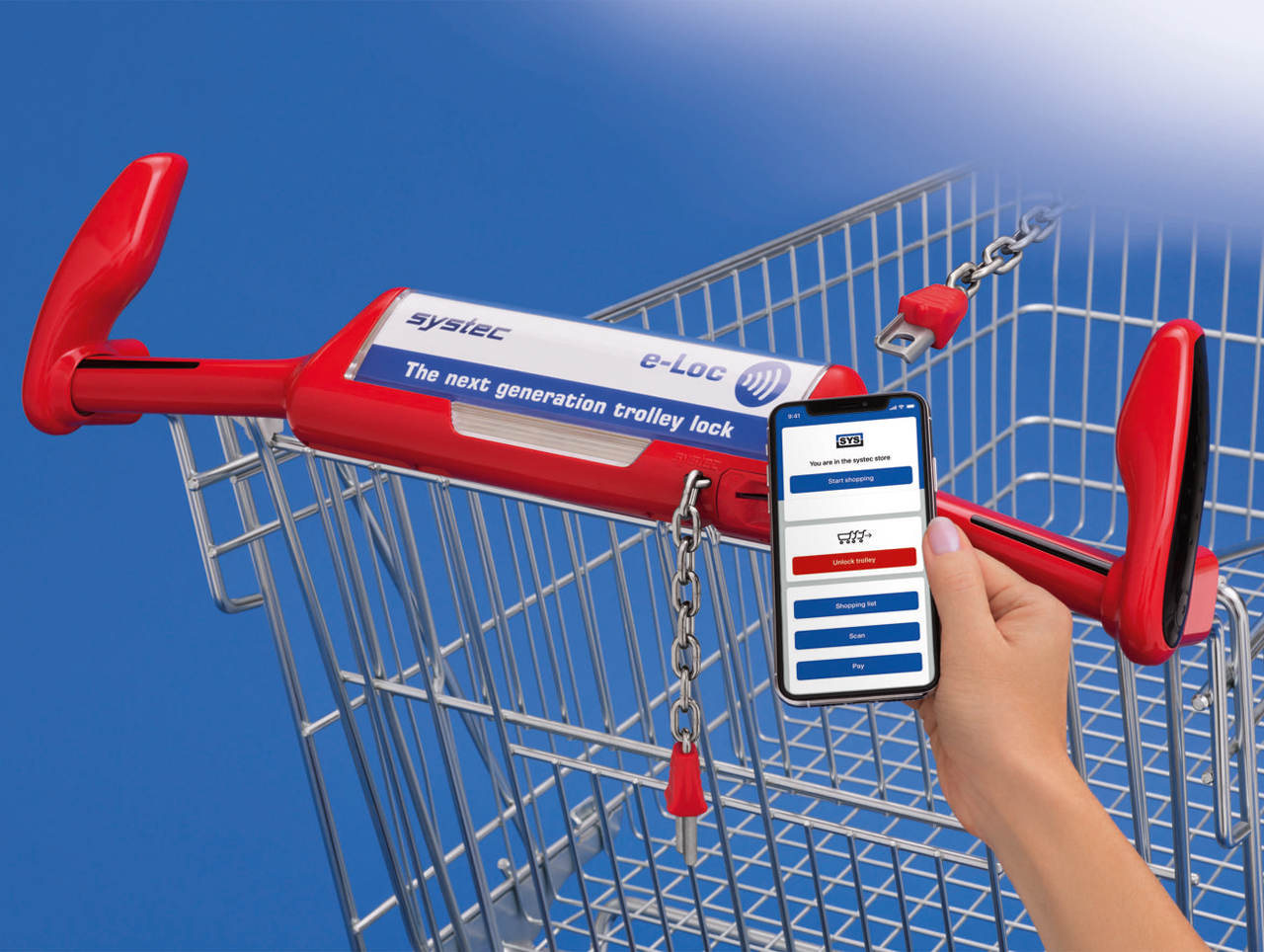 Einkaufswagen via Smartphone entriegeln | stores+shops